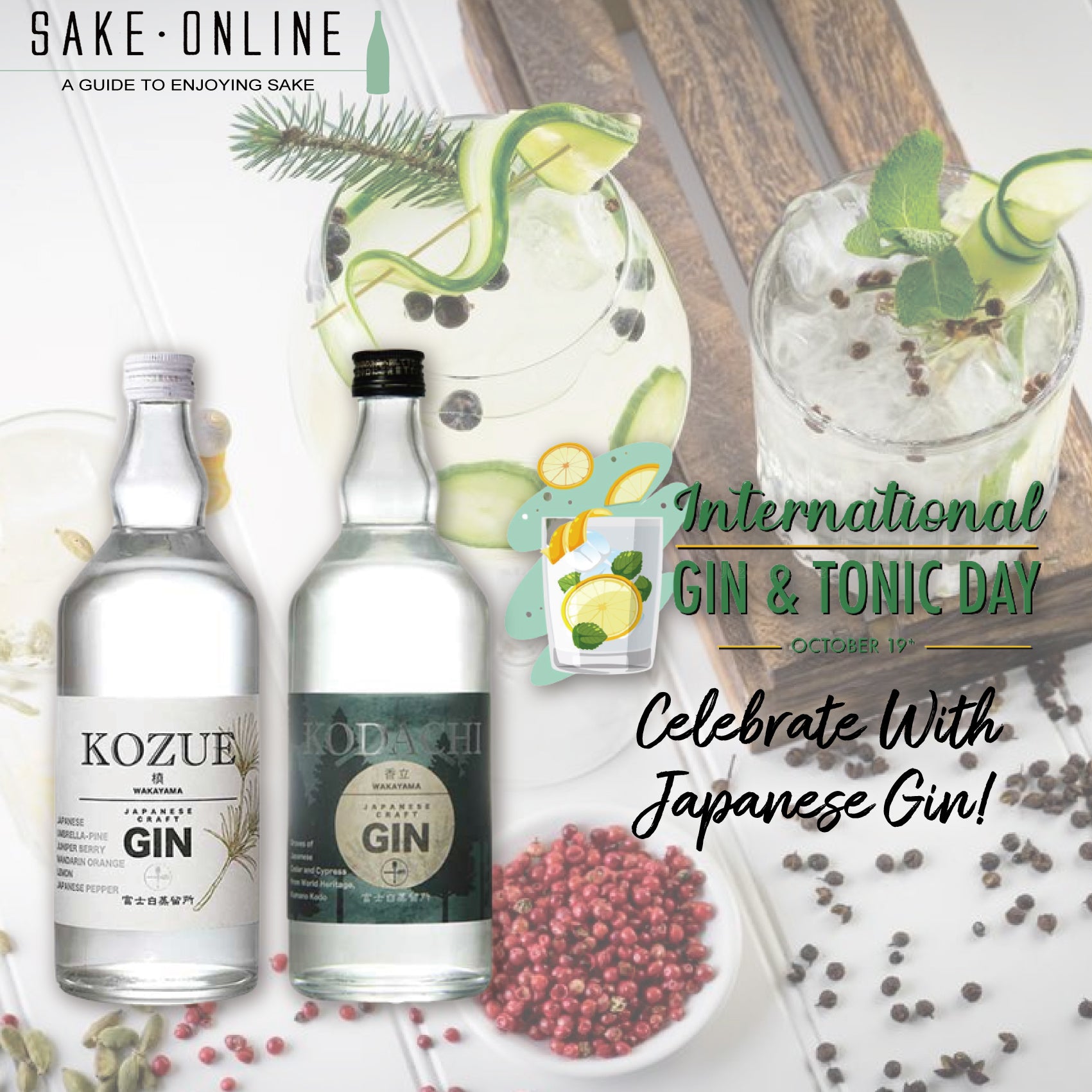 October 19th Is Gin & Tonic Day! Celebrate With Japanese Style Gin ...